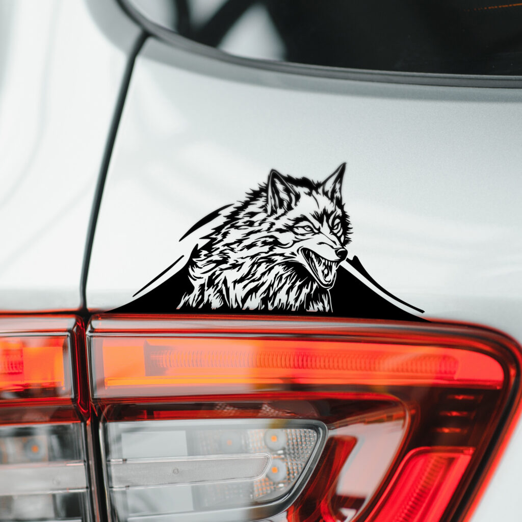 Peeking Monster Wolf Decal: Durable Vinyl Sticker for Car, Truck ...